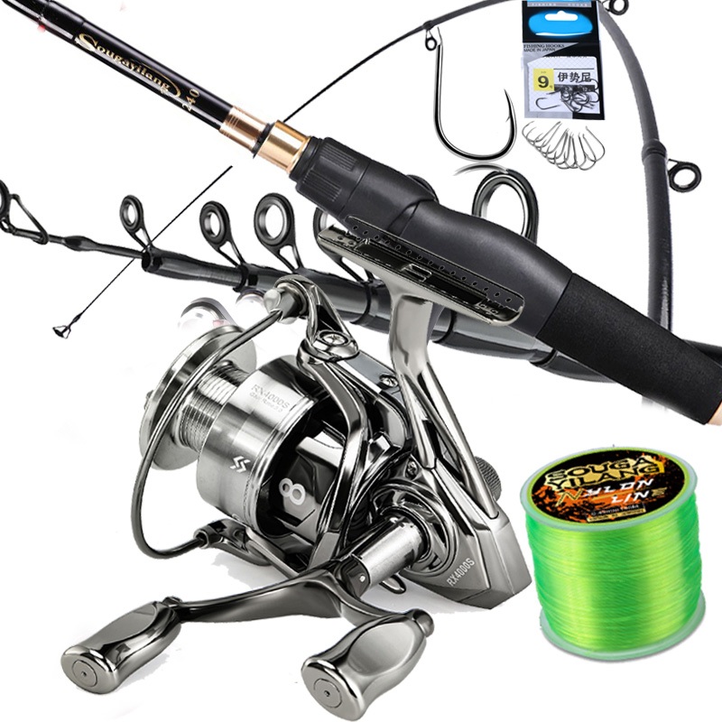 Jual Carbon Fiber Joran Pancing set Pancing Telescopic Fishing Rod 1.8m ...