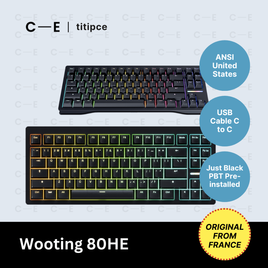 Jual Wooting 80HE Low Latency Analog Keyboard 8kHz USB polling ...