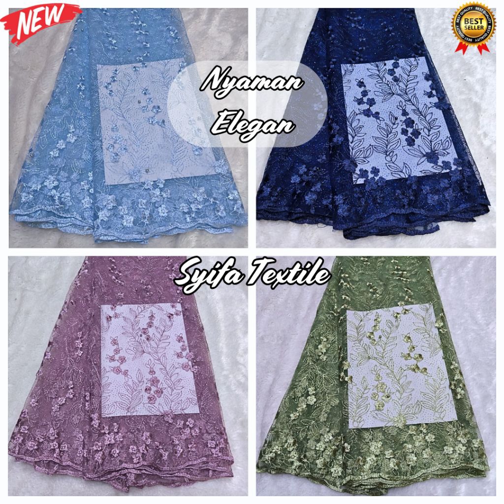 Jual PROMO. Kain Brokat / Kain Brokat Meteran / Kain Tile Mutiara ...