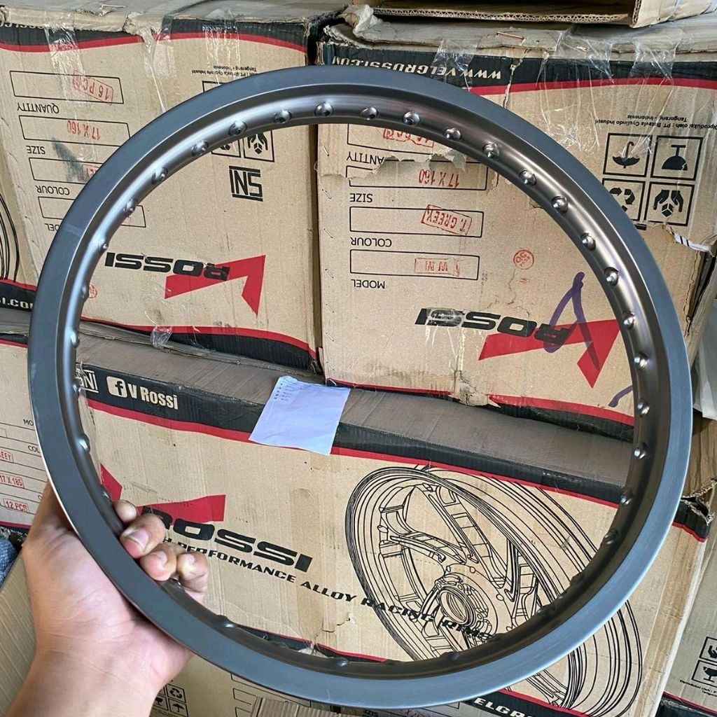 Jual velg v rossi titanium glossy pelek rossi gilap grey abu ring 17 ...