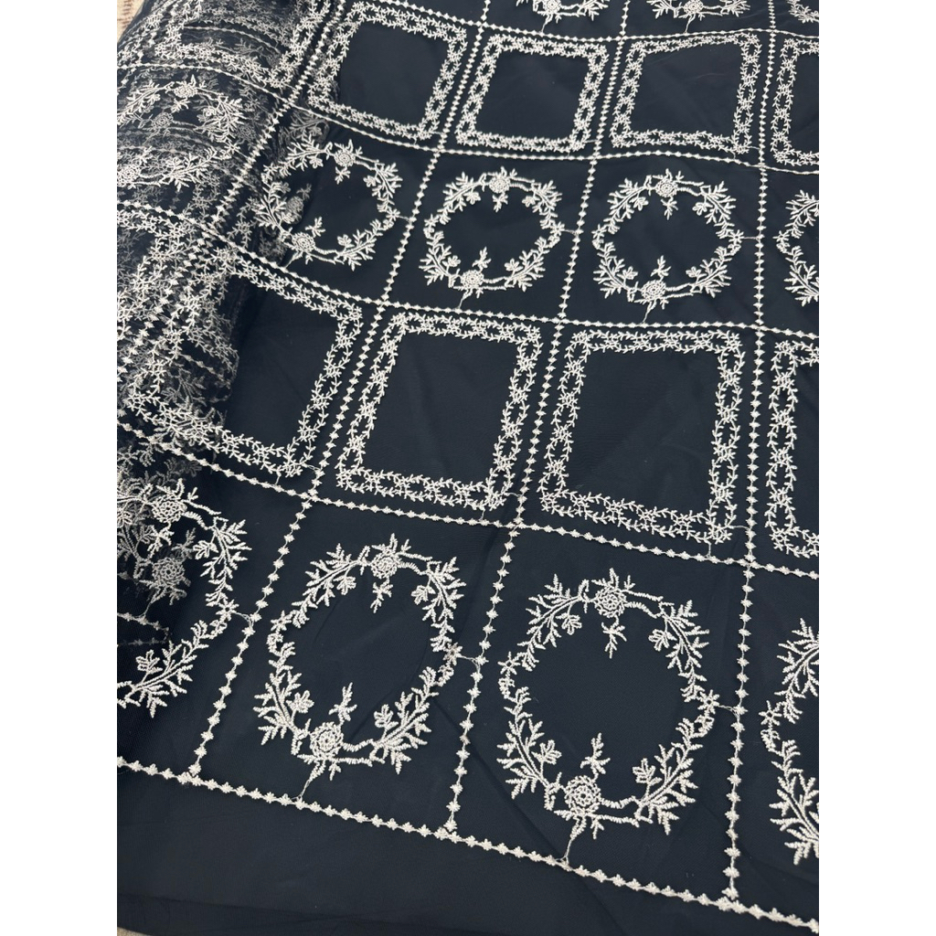 Jual KAIN TILLE RAYA EMBROIDERY || Harga Per Setengah Meter (50 cm ...