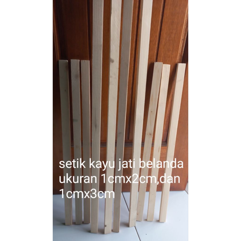 Jual lis kayu tipis,dari kayu jati belanda 1cmx2cm, 1cmx3cm.panjang ...