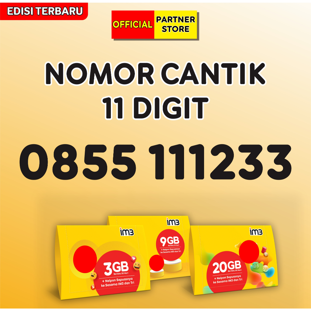 Jual Kartu perdana Indosat nomor cantik Berurutan 1234 11 Digit ...