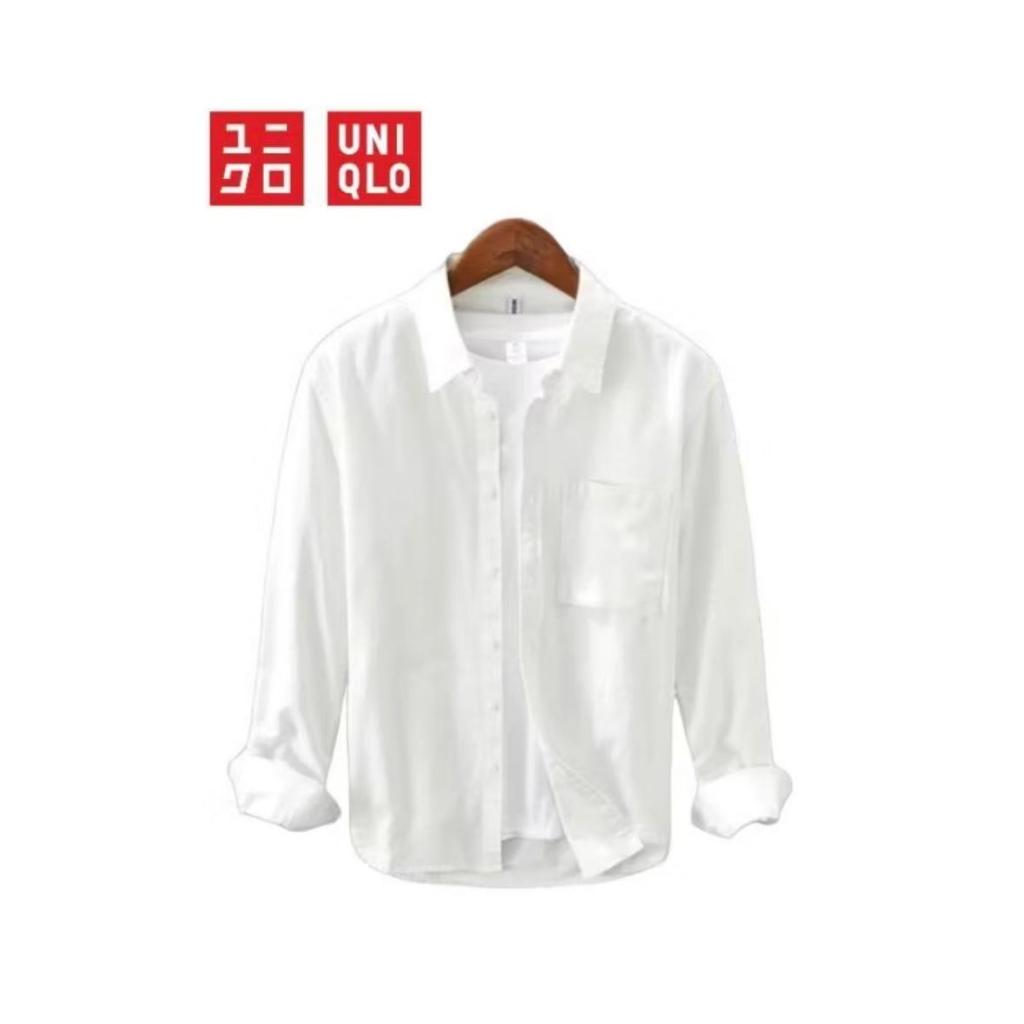 Jual Kemeja Putih Uniqlo Kemeja Premium Kemeja Pria Lengan Panjang ...