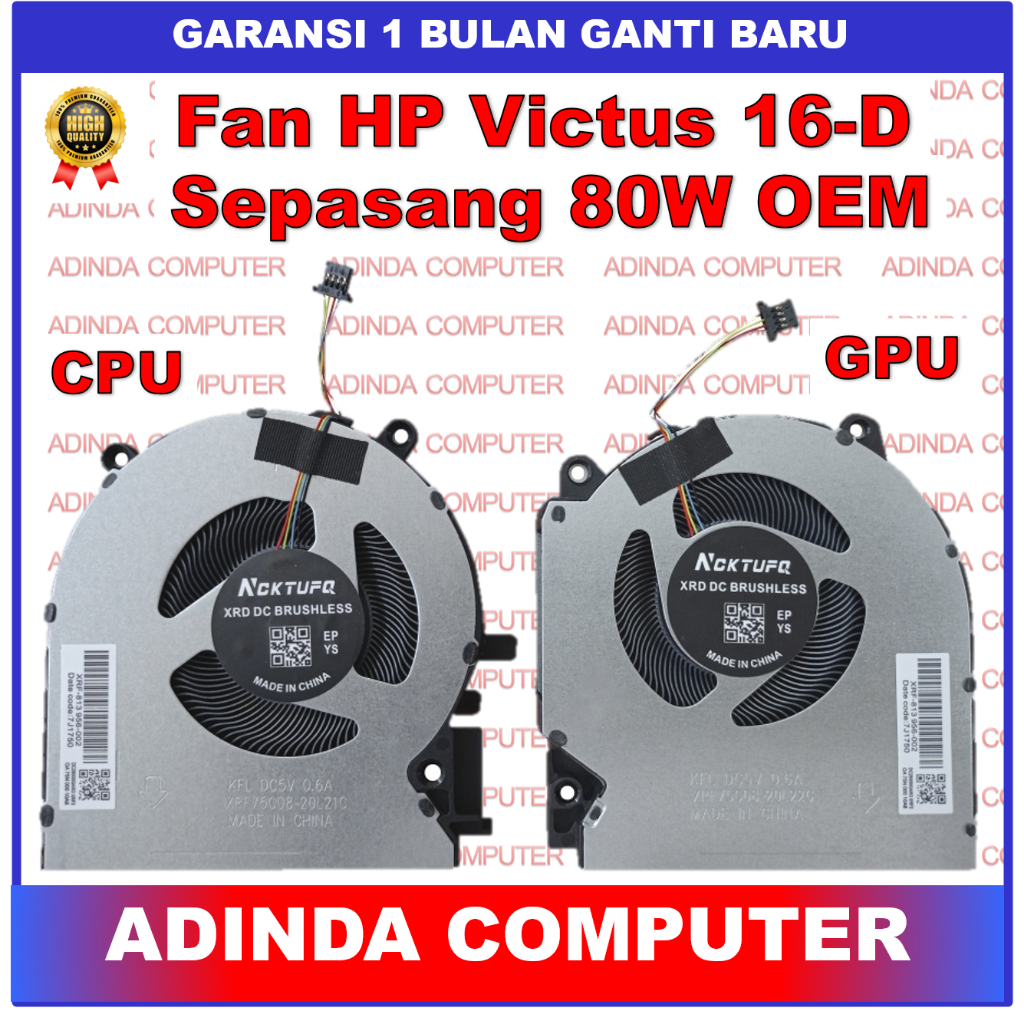 Jual Kipas Fan HP Victus 16-D 16-d0185 16-E 16-e0011ns Q264 RTX3050 CPU ...