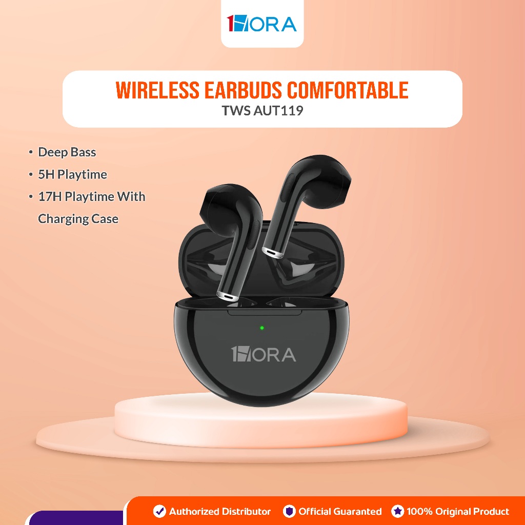 Jual 1HORA TWS AUT119 Earphone True Wireless Sound Bluetooth 5.1 ...