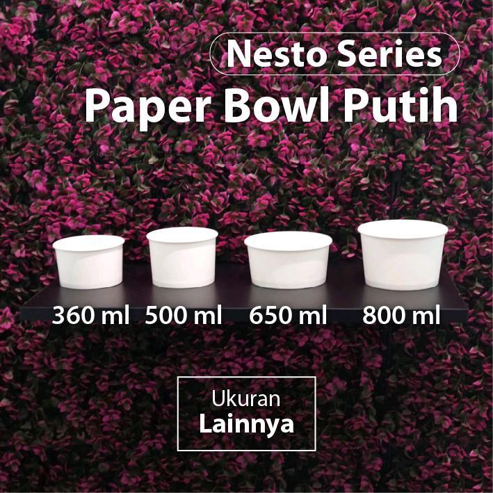 Jual MOTIF POLOS [ISI 25 PCS] Indoku Paper Bowl 360ml / Mangkok Kertas ...