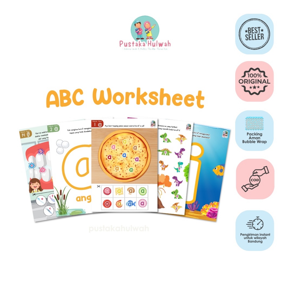 Jual ABC Worksheet Belajar Membaca (Lembar Aktivitas Huruf Usia 3 ...