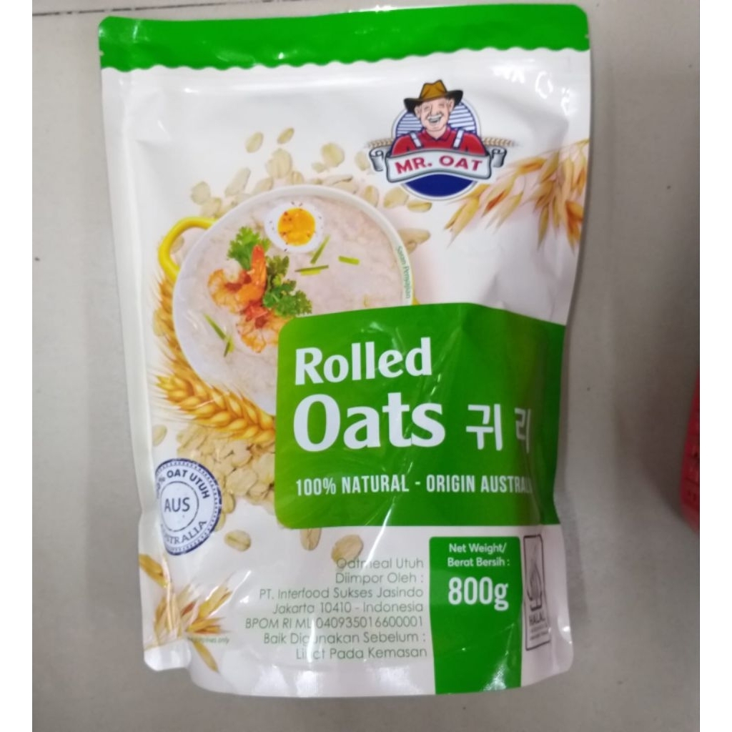 Jual Mr. Oat Rolled Oats Origin Australia 800 gram | Shopee Indonesia