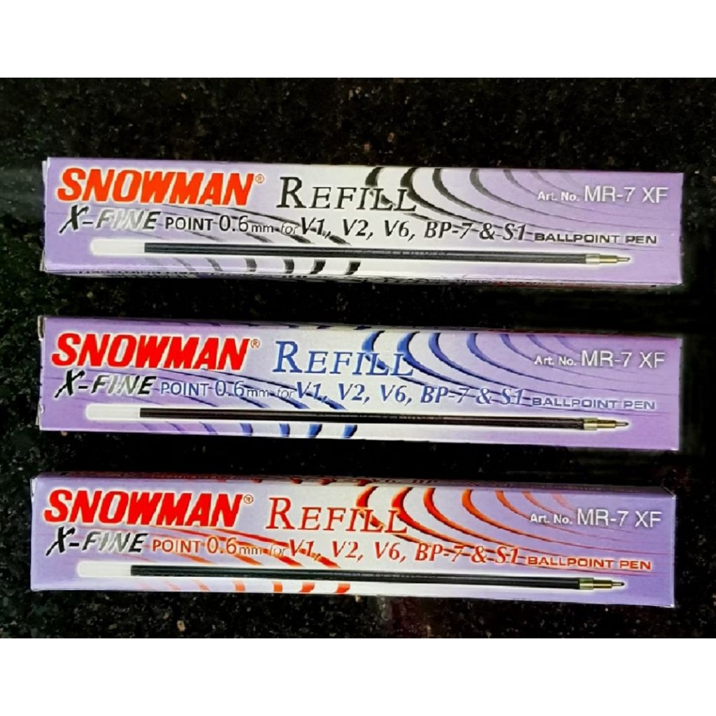 Jual 12 Pcs Refill / Tinta Isi Ulang Ballpoint Pen Snowman X-FINE size ...
