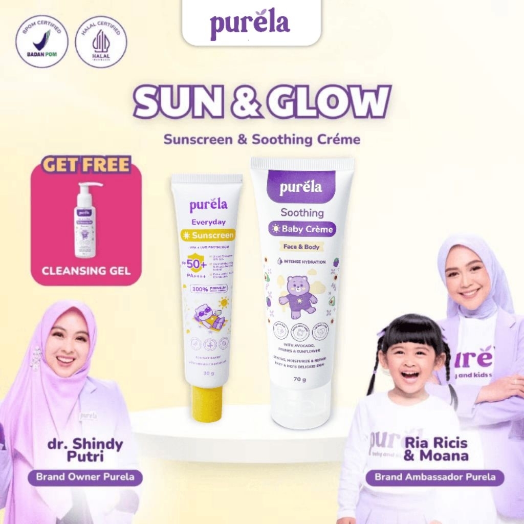 Jual Purela Sun & Glow [Free Cleansing Gel 100ml] Purela Everyday ...