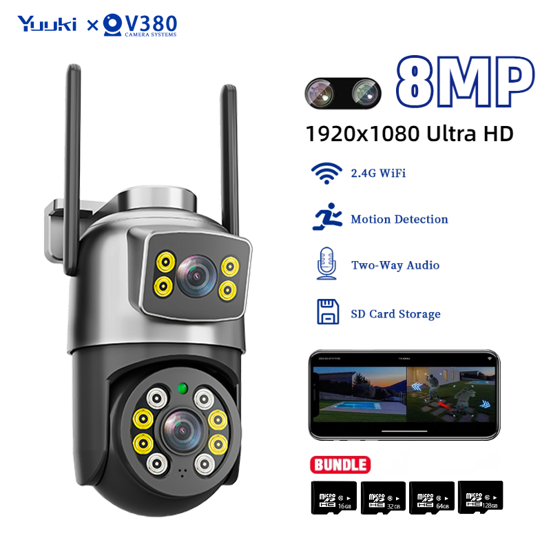 Jual V380 Pro Outdoor Dual Lens CCTV HD 8MP Wifi Jarak Jauh Two Way ...