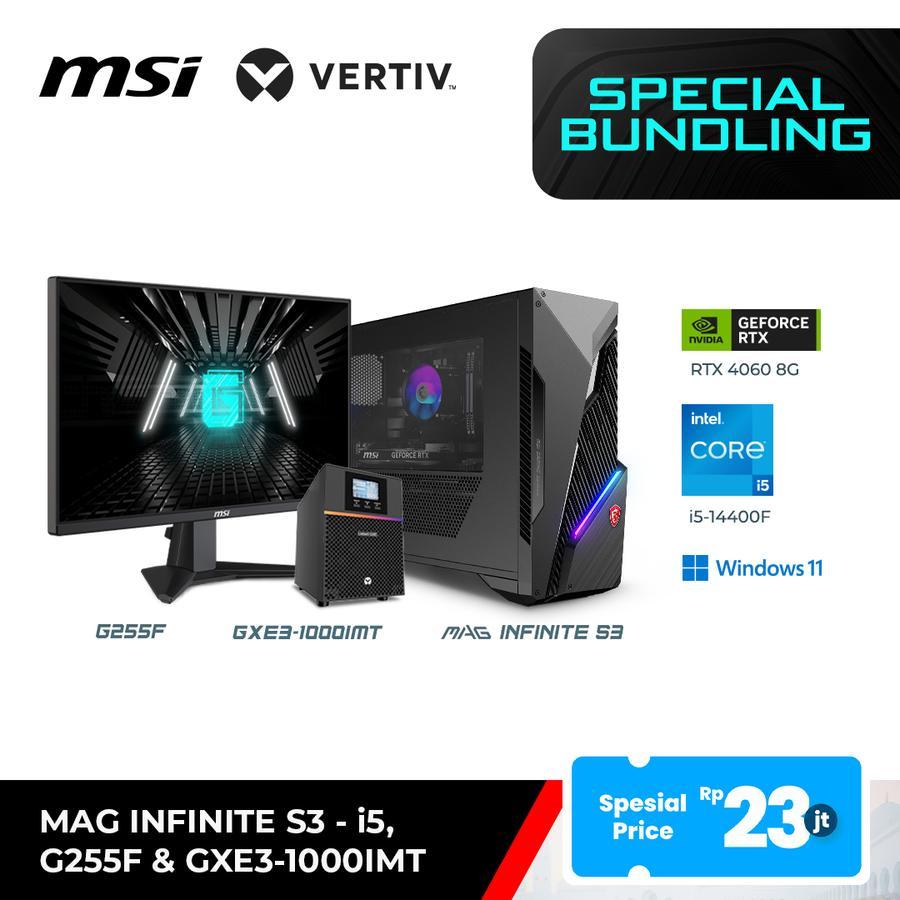 Jual PC Gaming MSI MAG Infinite S3 i5 14400F + Monitor 24.5" G255F + UPS Vertiv GXE3-1000IMT ...