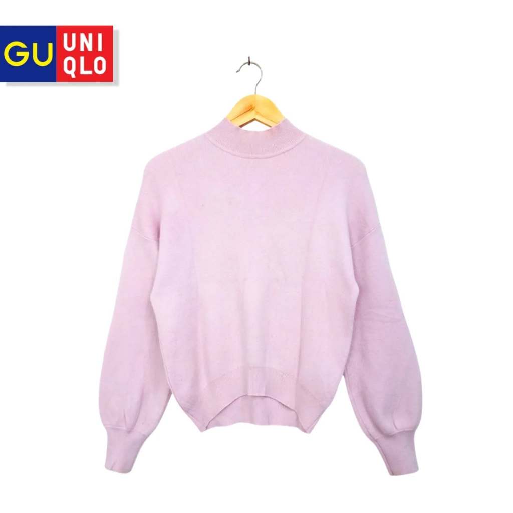 Jual Sweater Kutub Tiramissu Premium GU Uniqlo Baby Pink (KODE : B77 ...