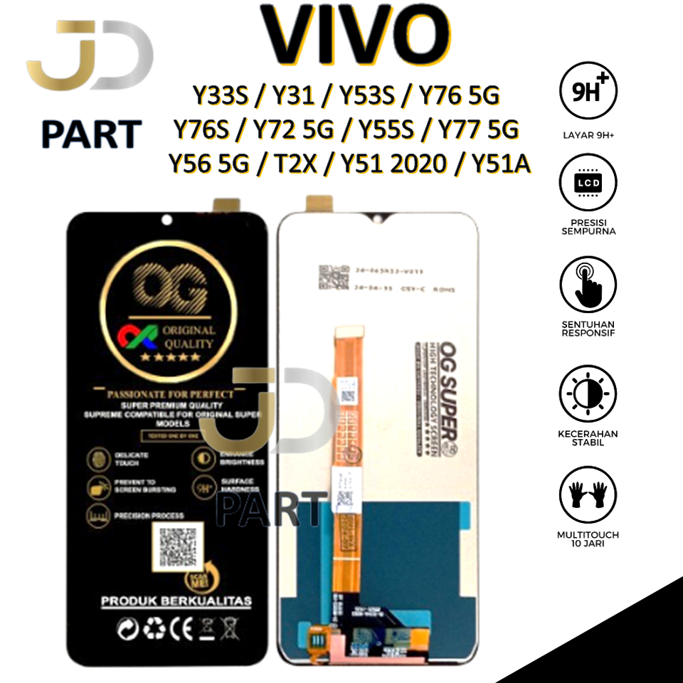 Jual LCD TOUCHSCREEN VIVO Y33S/Y31/Y53S/Y76 5G/Y76S/Y72 5G/Y55S/Y77 5G/Y56 5G/T2X/Y51 2020/Y51A ...
