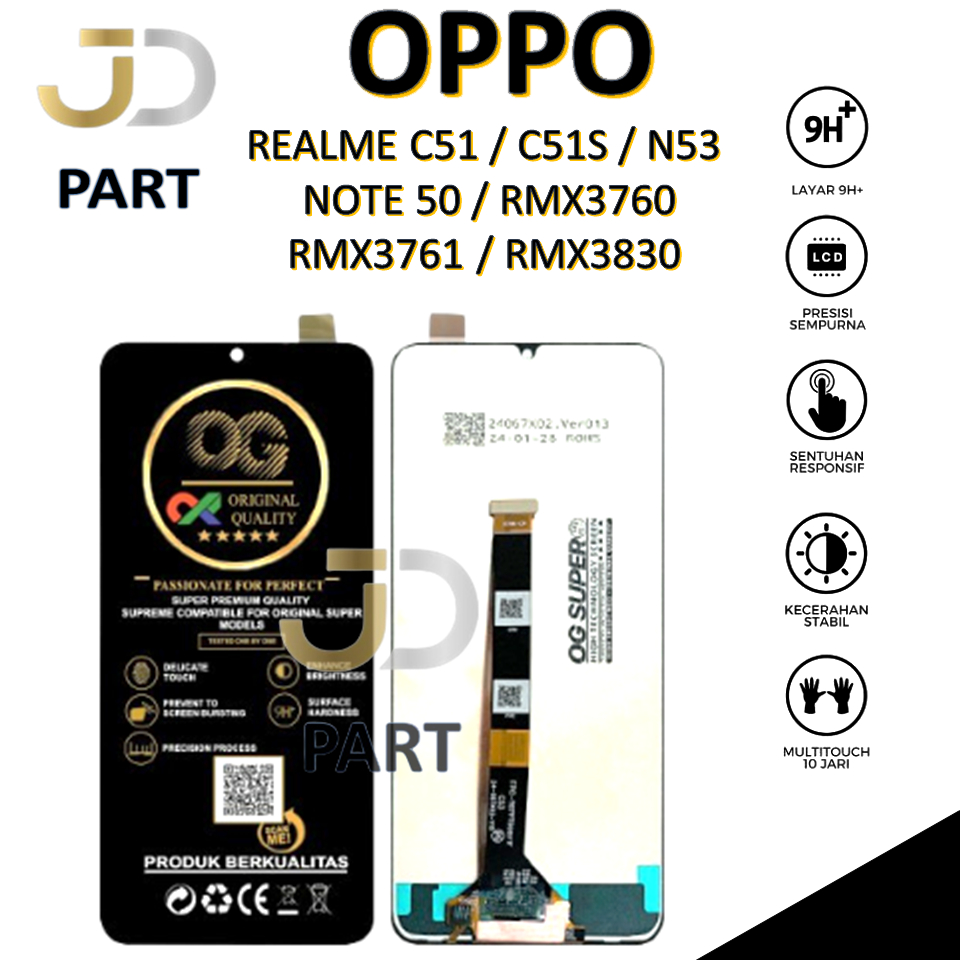 Jual LCD REALME C51 / C53 / C51S / N53 / NOTE 50 / RMX3760 / RMX3761 ...