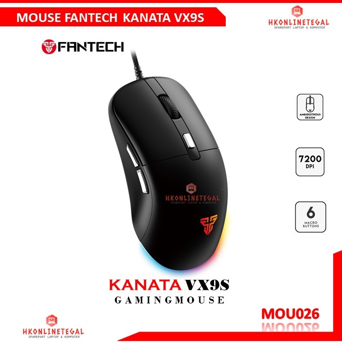 Jual Fantech KANATA Mouse Gaming RGB Macro VX9S - KANATA WIRED, Hitam | Shopee Indonesia