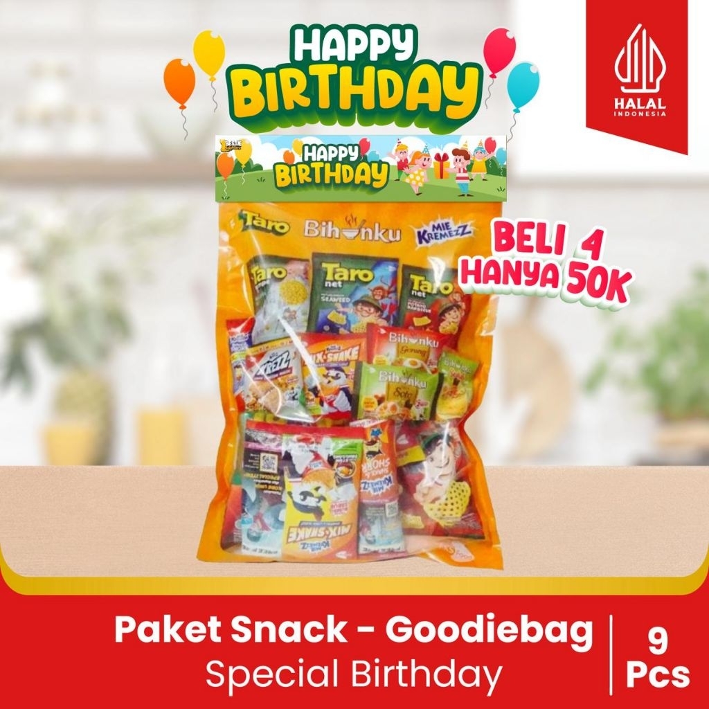 Jual Paket Snack goodiebag special Birthday 9pcs | Shopee Indonesia