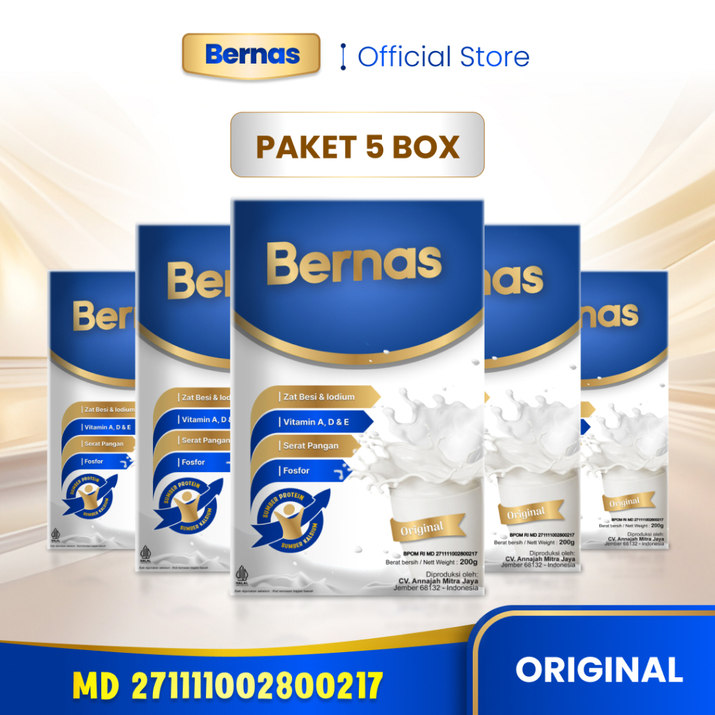 Jual BERNAS - Paket 5 Box - Susu bubuk import Sumber Protein dan ...