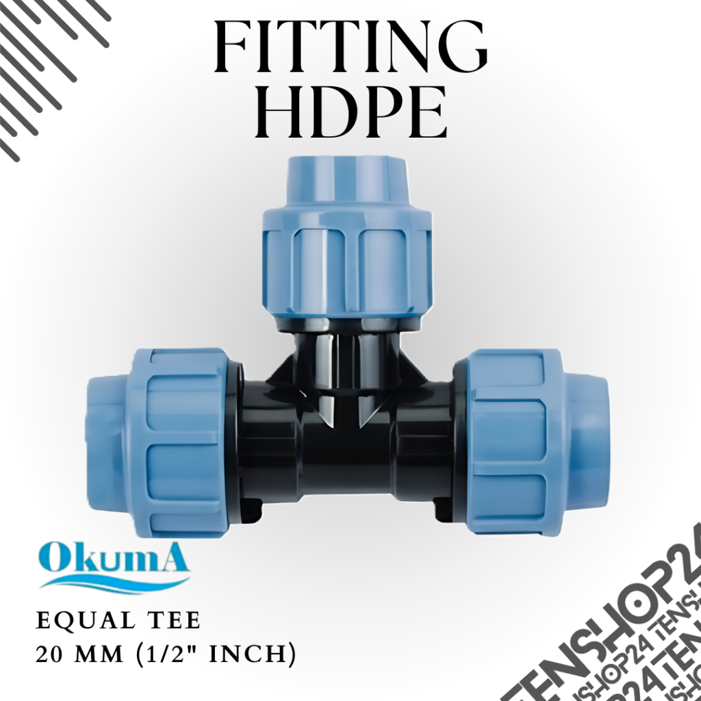 Jual Equal Tee HDPE / Tee Pipa HDPE Merk OKUMA - 20 mm ( 1/2 ...