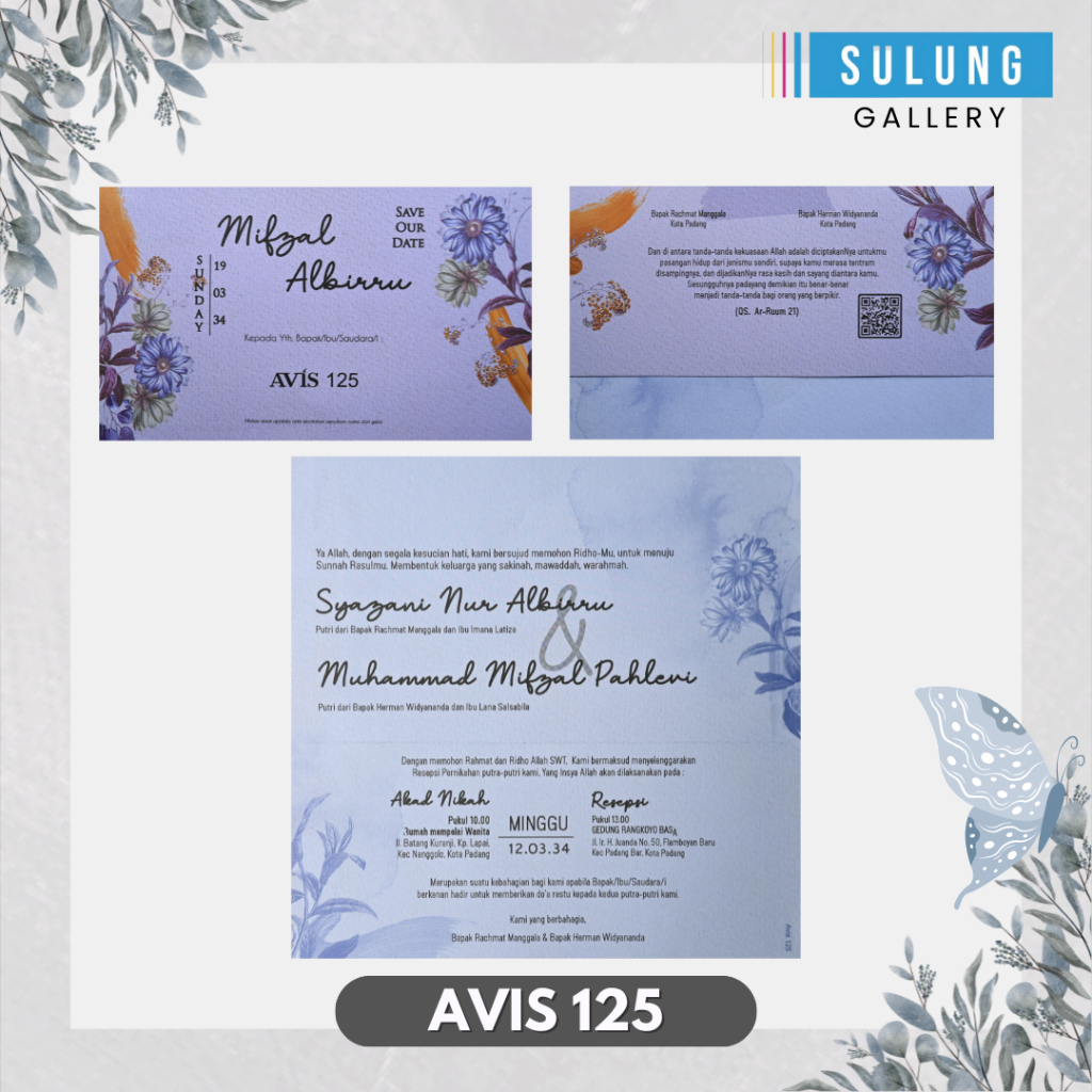 Jual Undangan Model AVIS 125 Sudah Termasuk Cetak/Print | Shopee Indonesia