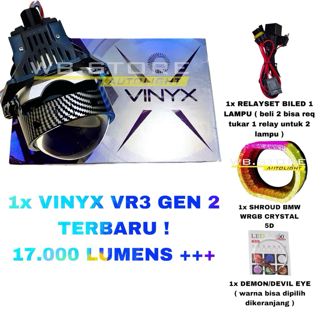 Jual BILED VINY VR3 GEN 2 80 Watt DUAL PRISM TECHNOLOGY 3 inch Purple ...
