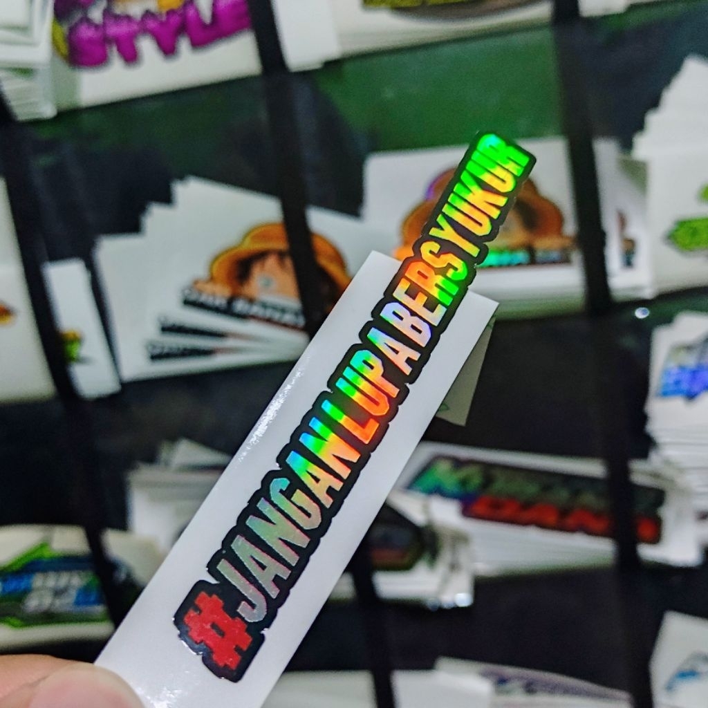 Jual stiker #jgn lupa bersyukur hologram | Shopee Indonesia