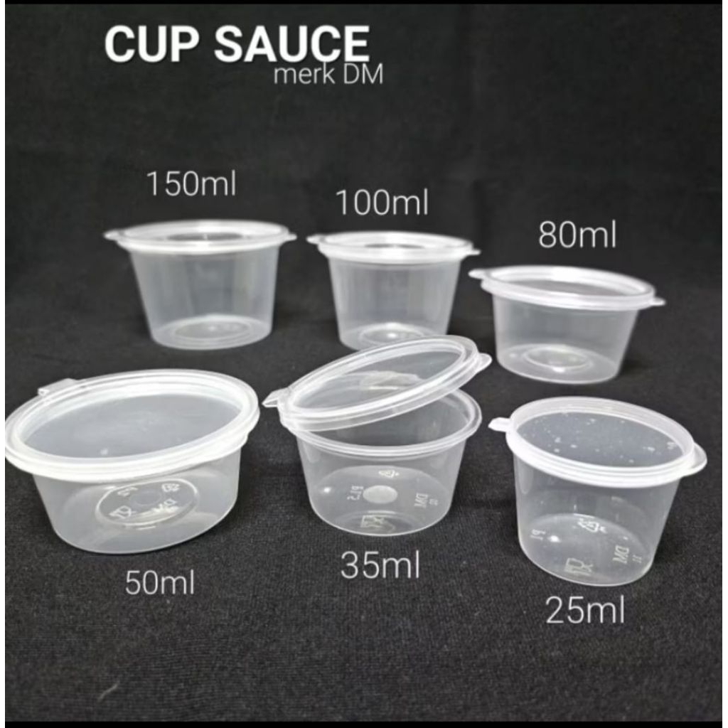 Jual Isi 50pcs Cup Sauce Container Kotak Saus 25ml, 35ml, 50ml, 80ml ...