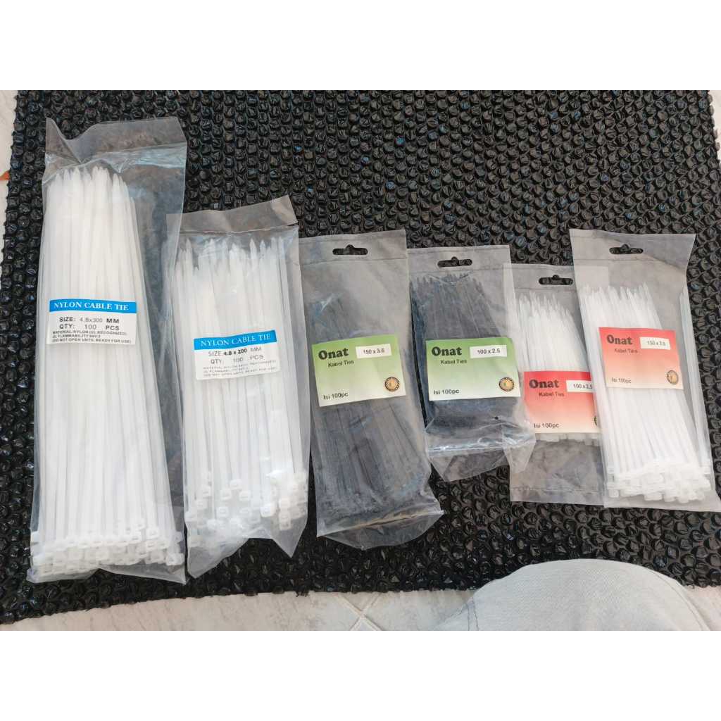 Jual Kabel Ties berbagai ukuran putih / Hitam harga 1pack isi 100pcs | Shopee Indonesia
