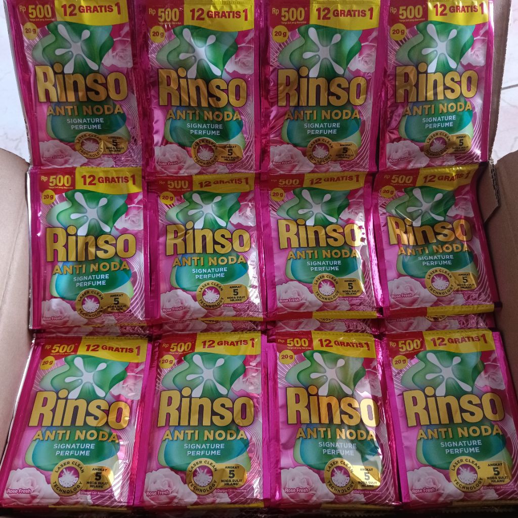 Jual rinso cair sachet rp 500 isi 20g anti noda + packing dus | Shopee ...