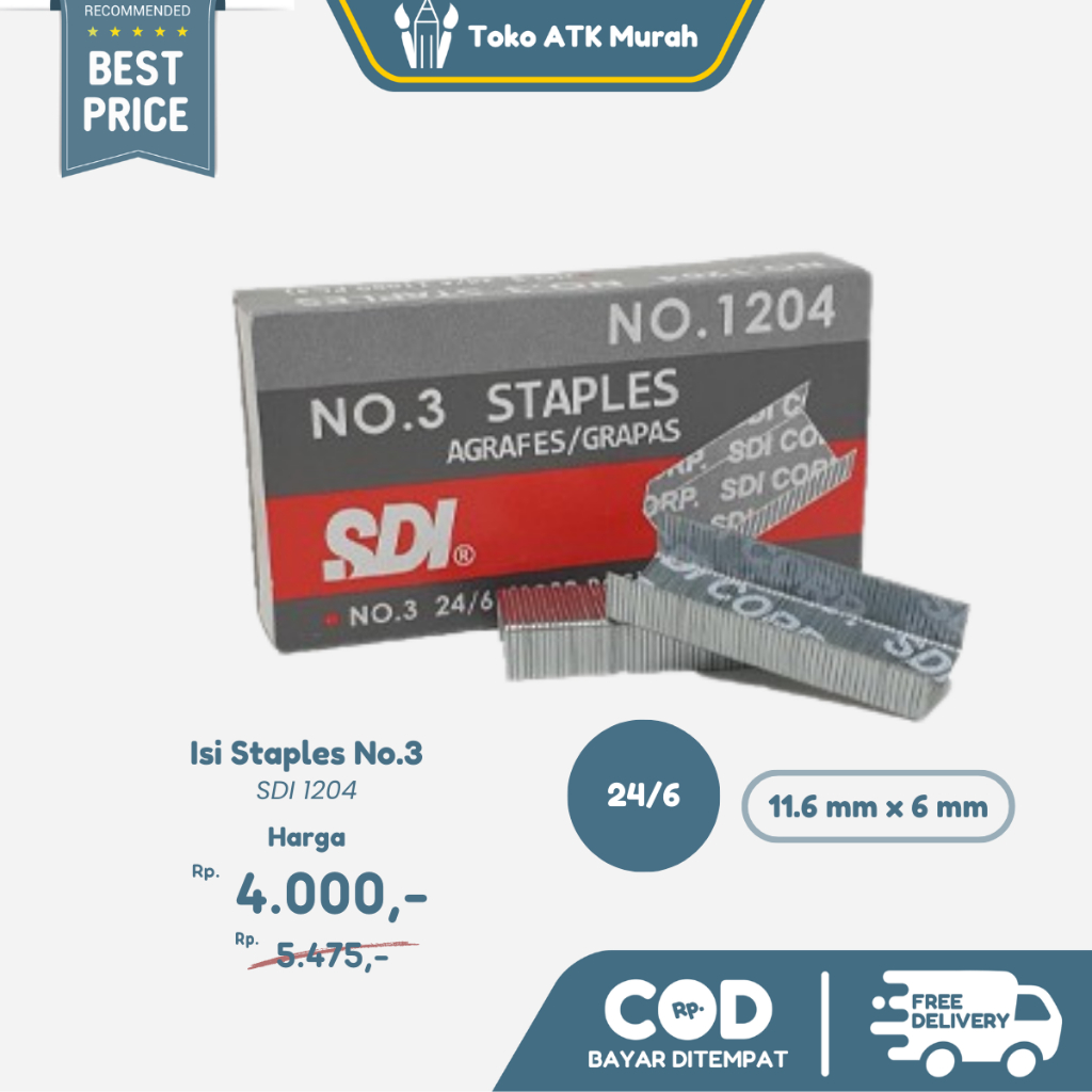 Jual Staples SDI no.3 - Isi Stapler Ukuran Besar & Kuat | Shopee Indonesia