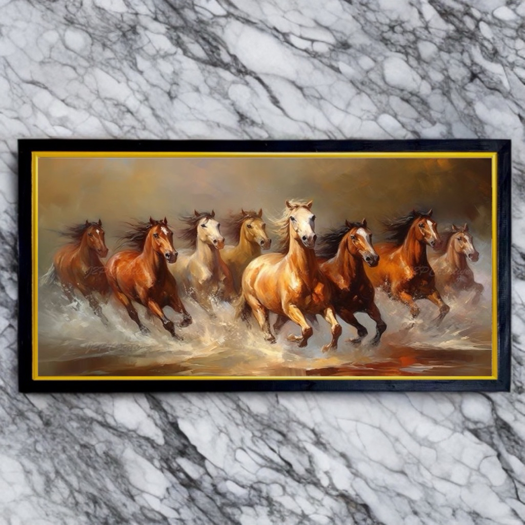 Jual hiasan dinding lukisan cetak gambar kuda simpel elegan plus ...