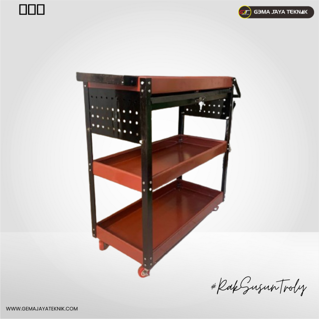 Jual Troly Bengkel Rak 3 Susun Perkakas Trolly Trolley Kotak Peralatan ...