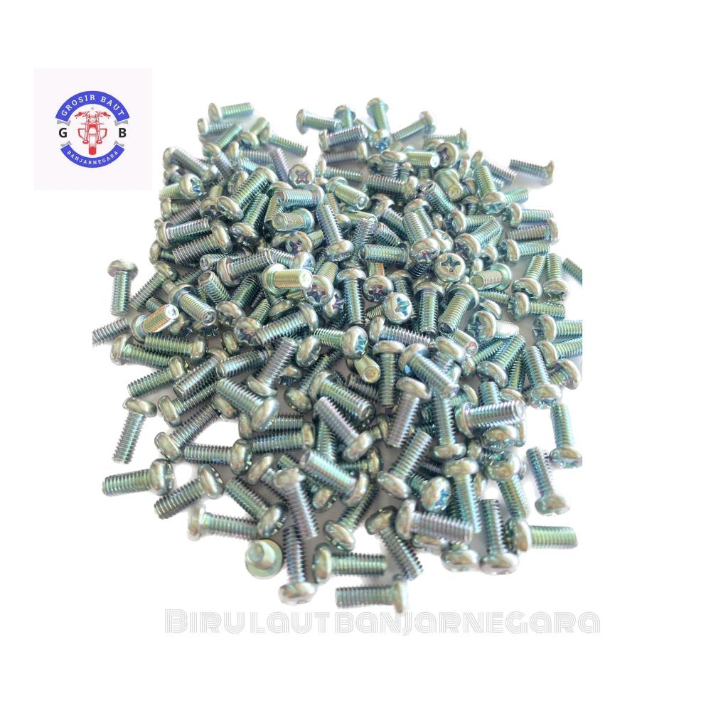 Jual (ISI 100PCS) Baut JP 4 x 10 / Baut JP M4 / Baut Obeng Plus / Baut ...