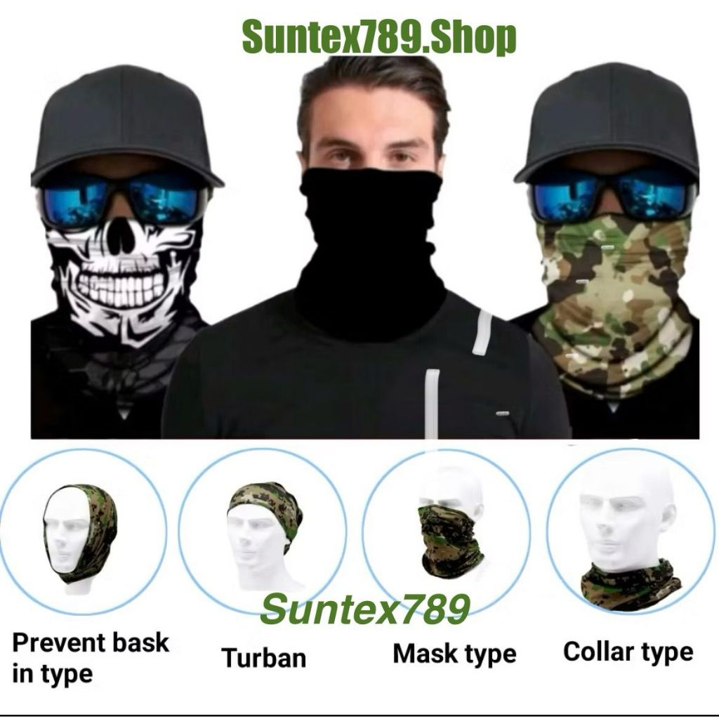 Jual Paket 3 Pcs Masker Buff Pria Hitam Multifungsi Baff Bandana/Slayer ...