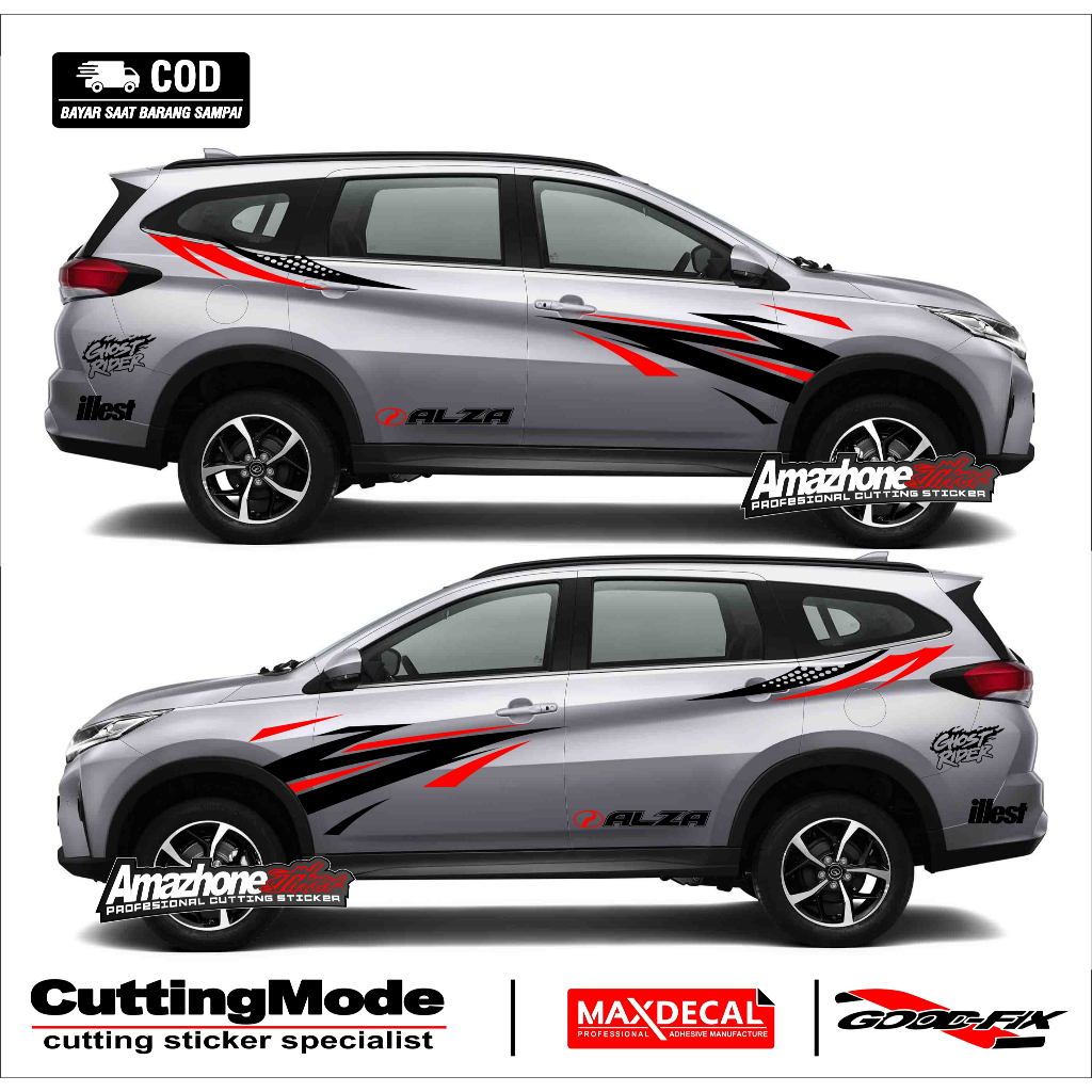 Jual Stiker mobil alza stiker body mobil perodua stiker custom | Shopee ...