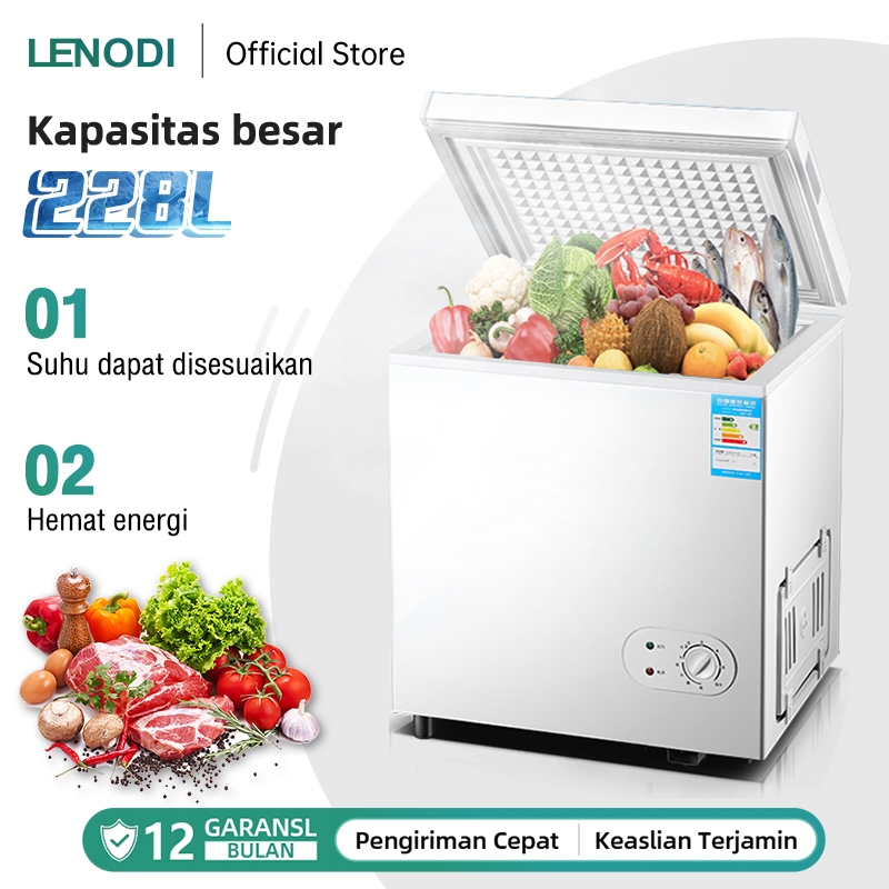 Jual LENODI Freezer Vertikal Freezer 198/128 liter berpendingin penuh ...