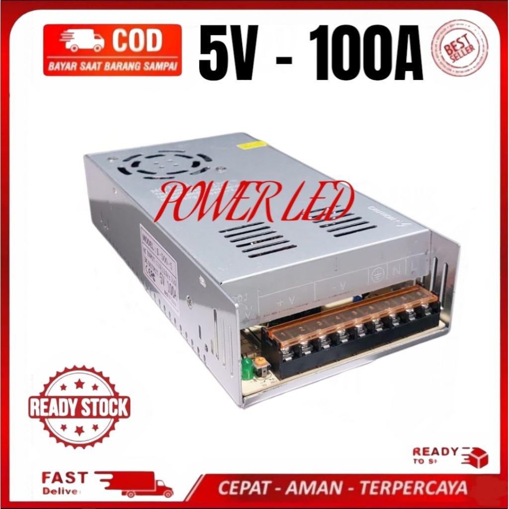 Jual Power Supply Travo 5V 100A High Technology PSU 100 Amper 5V Kipas ...