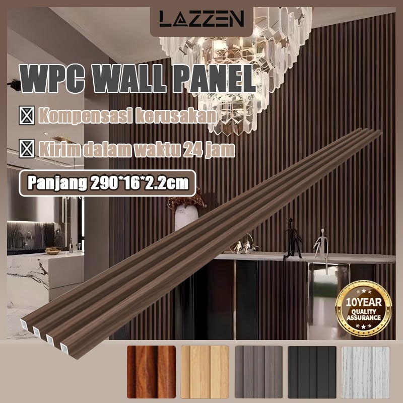 Jual LAZZEN - Wood Panel [2.9 meter x 16 cm] Wood Panel PVC panel board wpc wall panel pvc wall ...