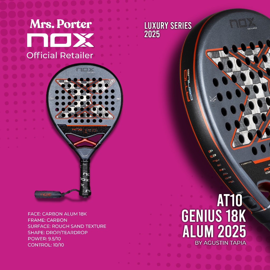 Jual NOX AT10 GENIUS 18K ALUM 2025 BY AGUSTIN TAPIA PADEL RACKET ...