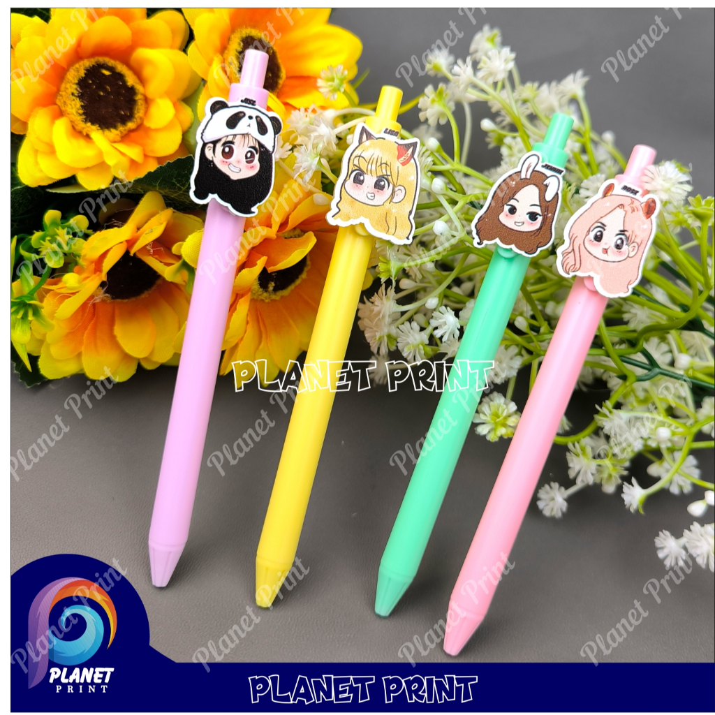 Jual (BP01) Pulpen Bolpoin Pena Black Pink Kartun KPOP Pena Karikatur ...
