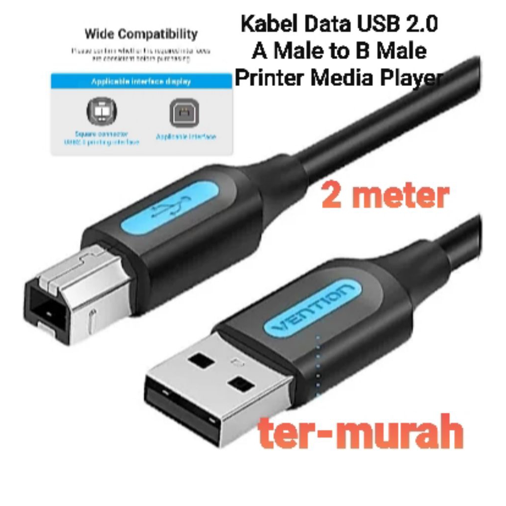 Jual Vention Kabel Data USB 2.0 A Male to B Male Printer 2 meter ...