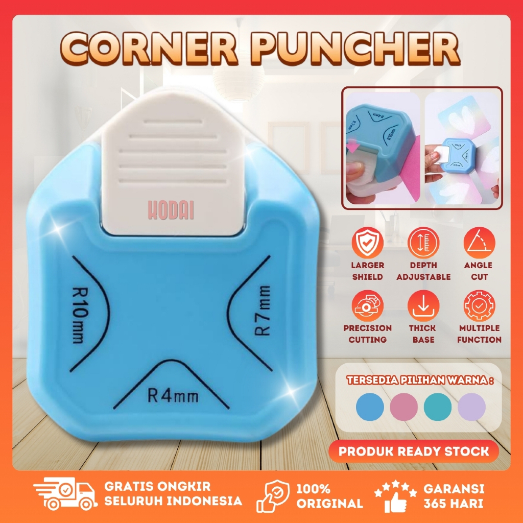 Jual KODAI 3 in 1 Round Corner Cutter Pemotong Sudut Kertas Plastik ...