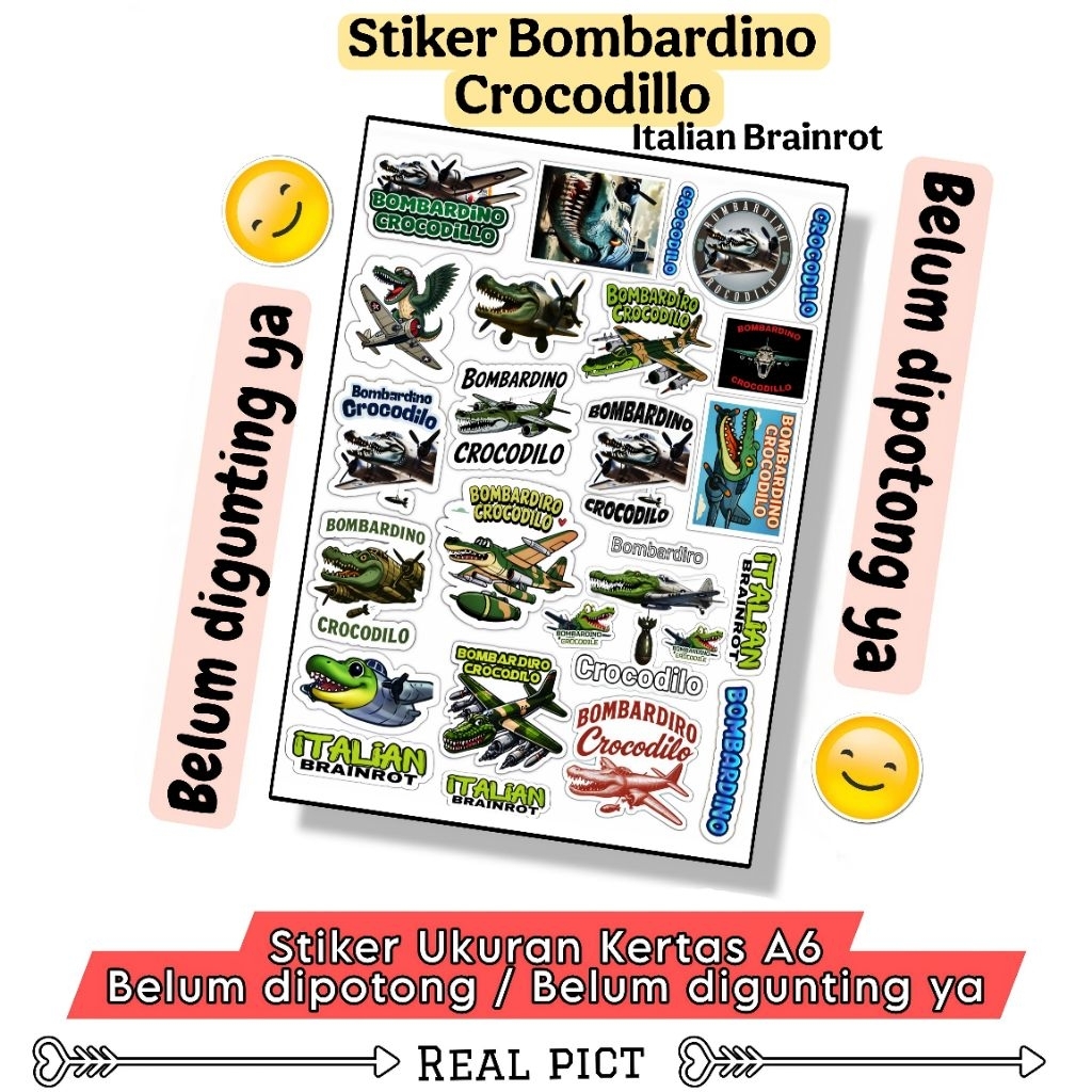 Jual STIKER BOMBARDINO CROCODILO / STIKER BELUM DIPOTONG BAHAN VINYL ...