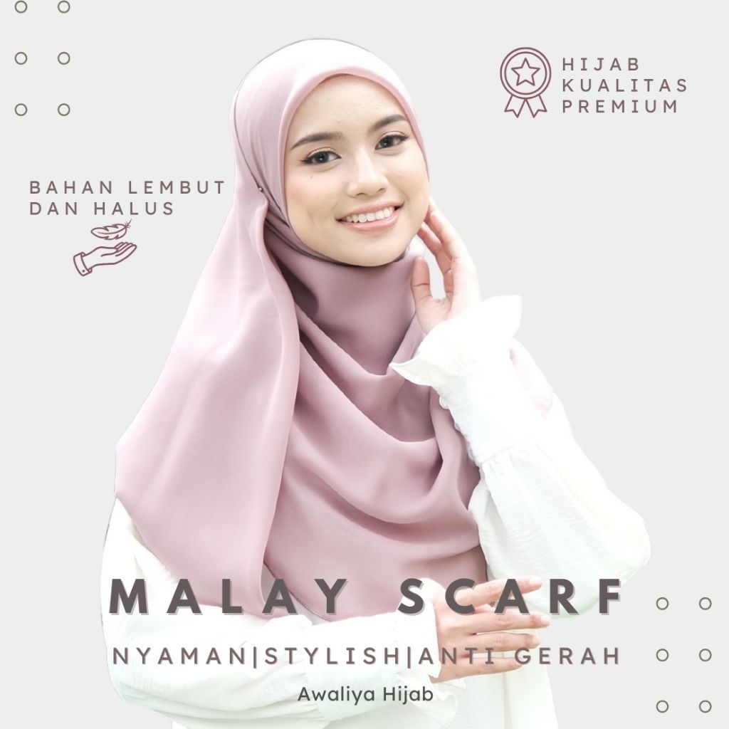 Jual Awaliya | Hijab Segi Empat Malay Scarf Oval 140x140 cm - Jilbab ...