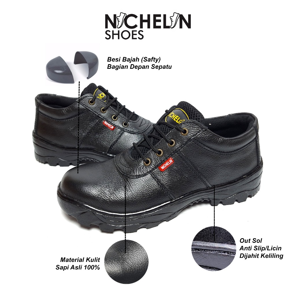 Jual SEPATU SAFETY KULIT SAPI ASLI KERJA PROYEK // SEPATU SAFETY UJUNG ...