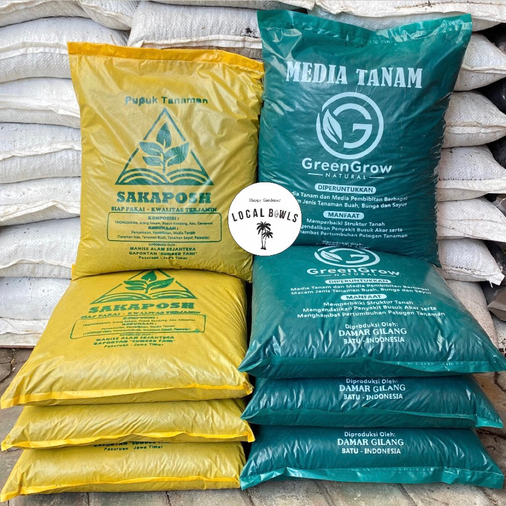 Jual media tanam cabe tomat (4 tanah greengrow + 4 sakaposh) (instan ...