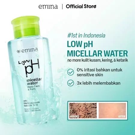 Jual Emina Low pH Micellar Water Made-Calm & Purify - 125ml & 300ml ...