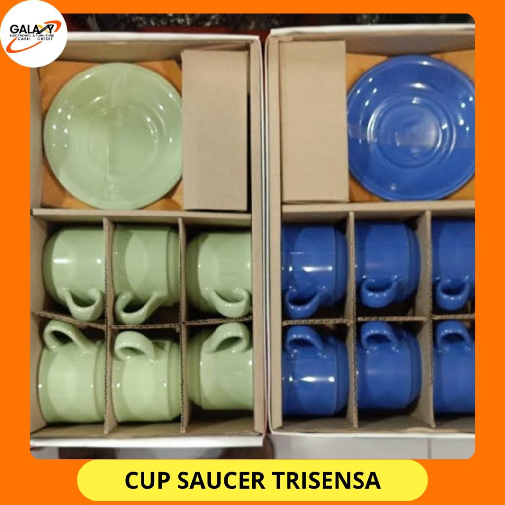 Jual Cup Saucer Vanesia Trisensa Cangkir dan Lepek Keramik trisensa Set ...