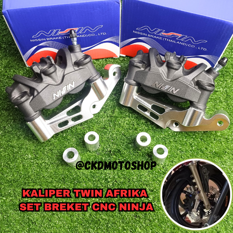 Jual KALIPER TWIN AFRICA M3 4 PISTON KALIPER NISSIN 4P TWIN AFRICAN SET BREKET CNC PNP NINJA R ...